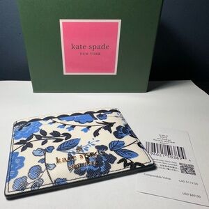 kate spade | Bags | Kate Spade Limited Edition Blue Floral Madison Card ...